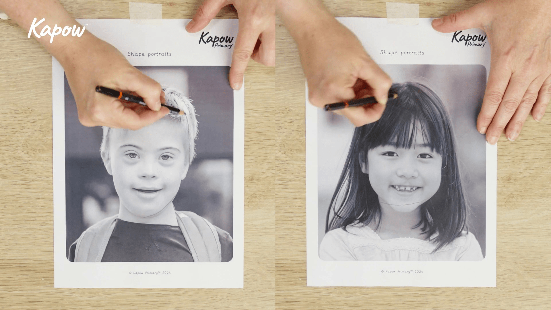 Teacher Video: Developing Lines and Shapes into Portraits | Kapow ...